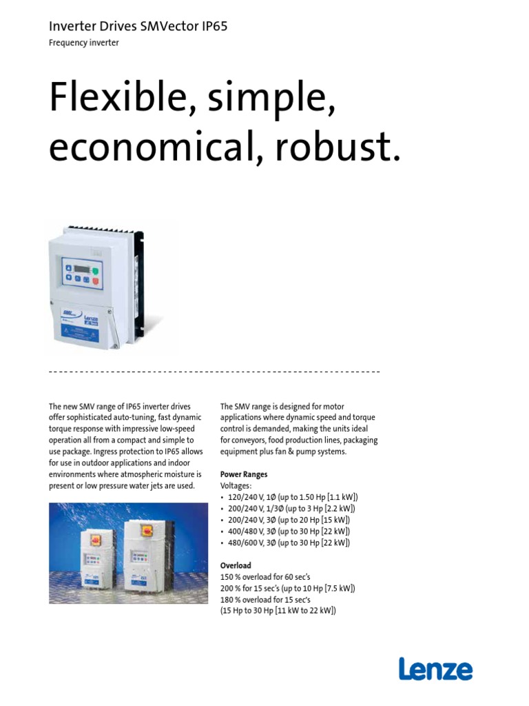 Flexible, Simple, Economical, Robust.: Inverter Drives Smvector Ip65 ...