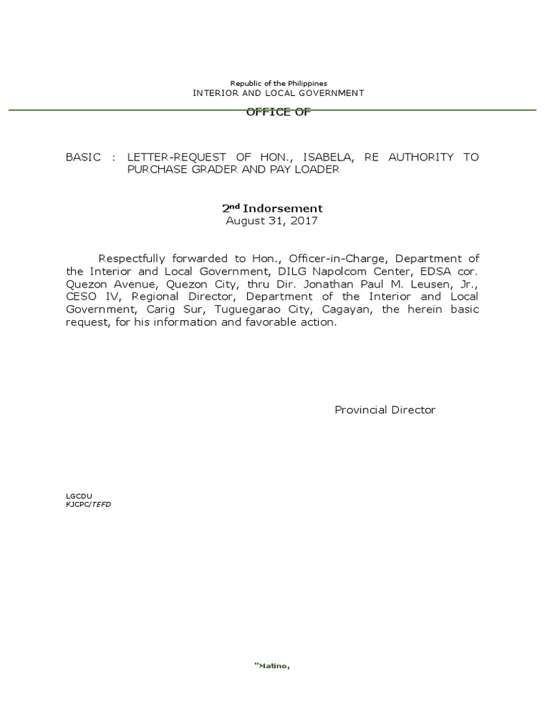 Sample Indorsement | PDF