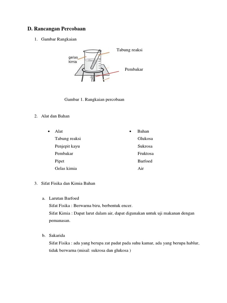 Rancangan Uji Pereaksi Barfoed | PDF