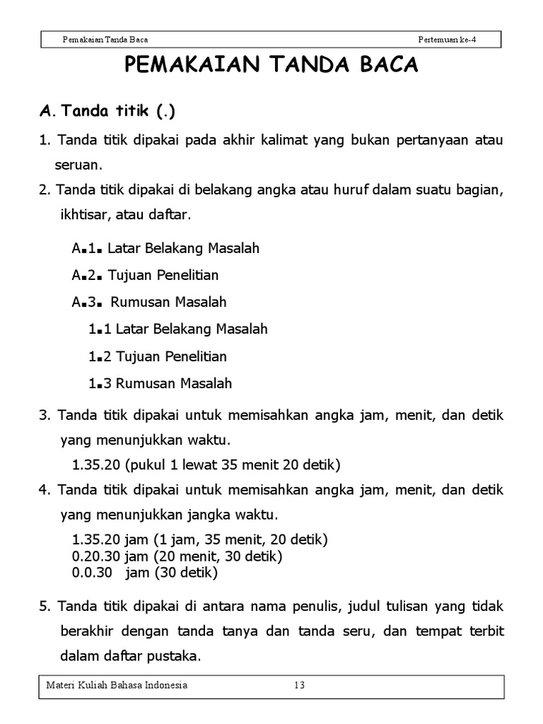 Pemakaian Tanda Baca | PDF | Griya & Taman