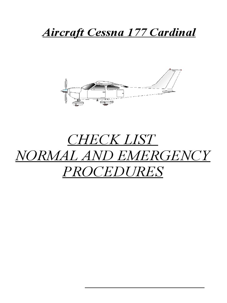 Lista de Chequeo Cessna 177 Cardinal | PDF | Sports | Aerospace