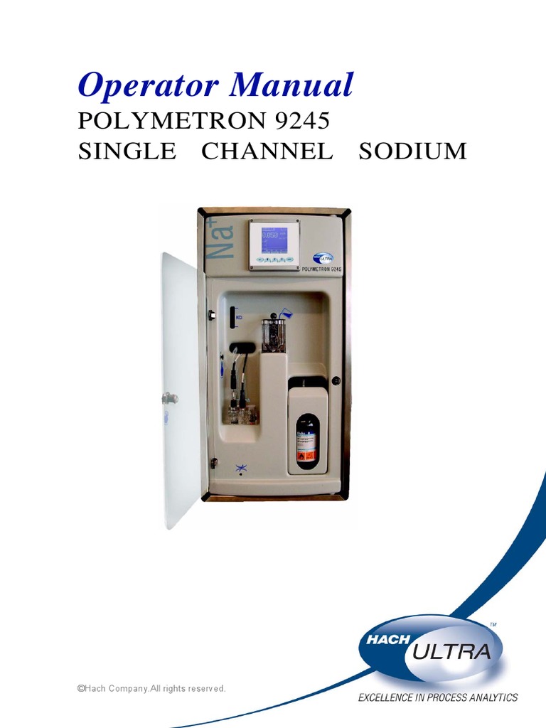 9245 Single Channel On-Line Sodium Analyzer-Operator Manual | PDF | Ph ...