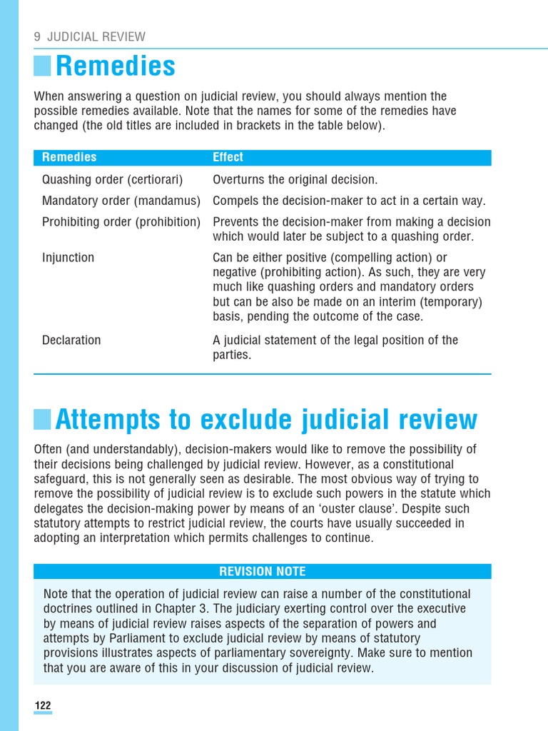 Judicial Review Remedies Explained | PDF