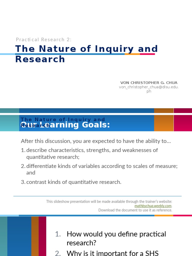 nature of inquiry and research | Level Of Measurement | Experiment