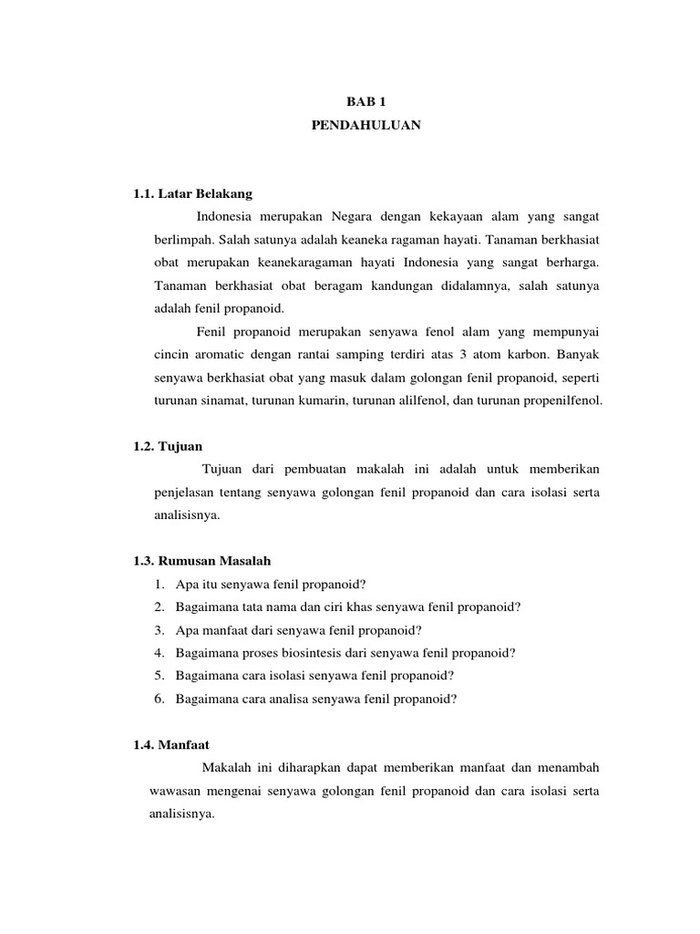 Senyawa Fenil Propanoid dan Analisisnya | PDF
