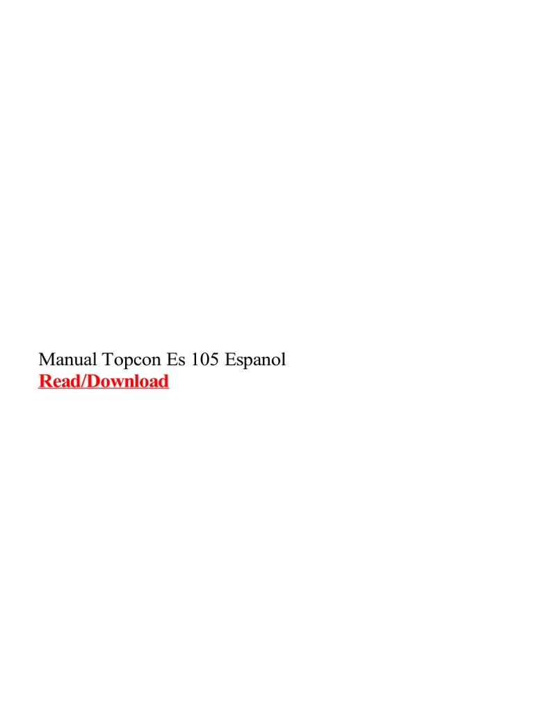 Manual Topcon Es 105 Espanol | PDF | Dispositivos ópticos | Óptica