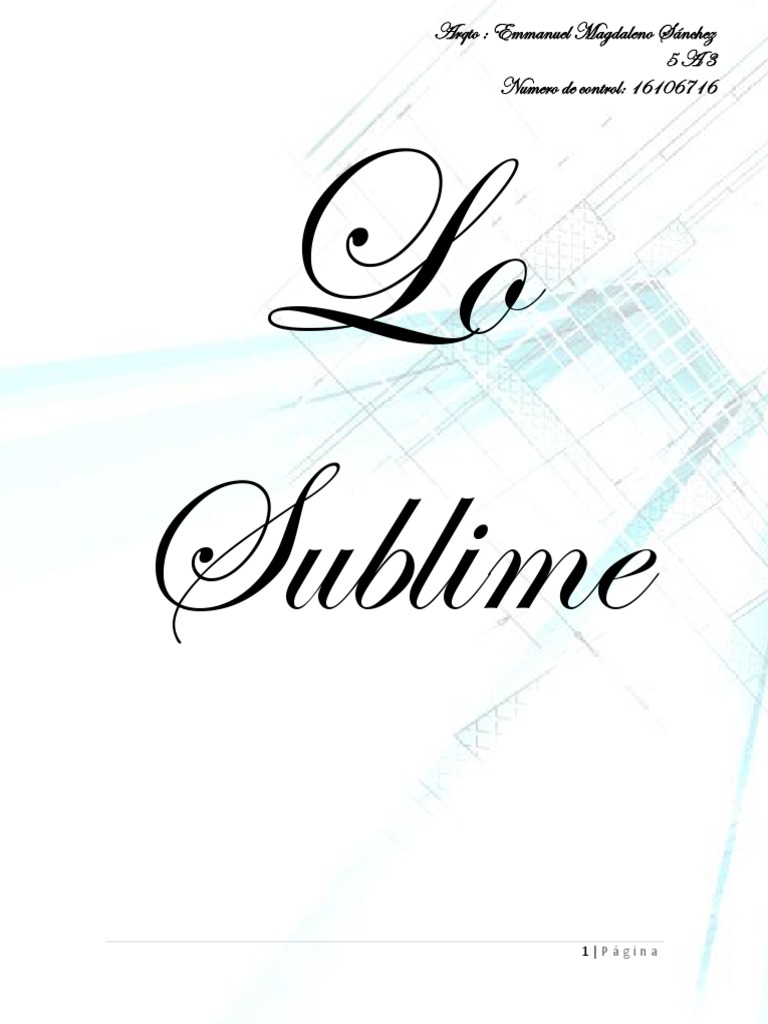 Definición y Análisis de lo Sublime | PDF | Ciencia cognitiva ...