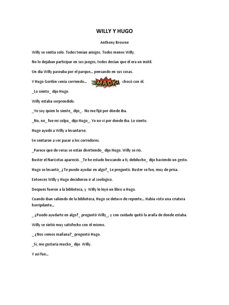 Willy y Hugo: Amistad y Aventura | PDF