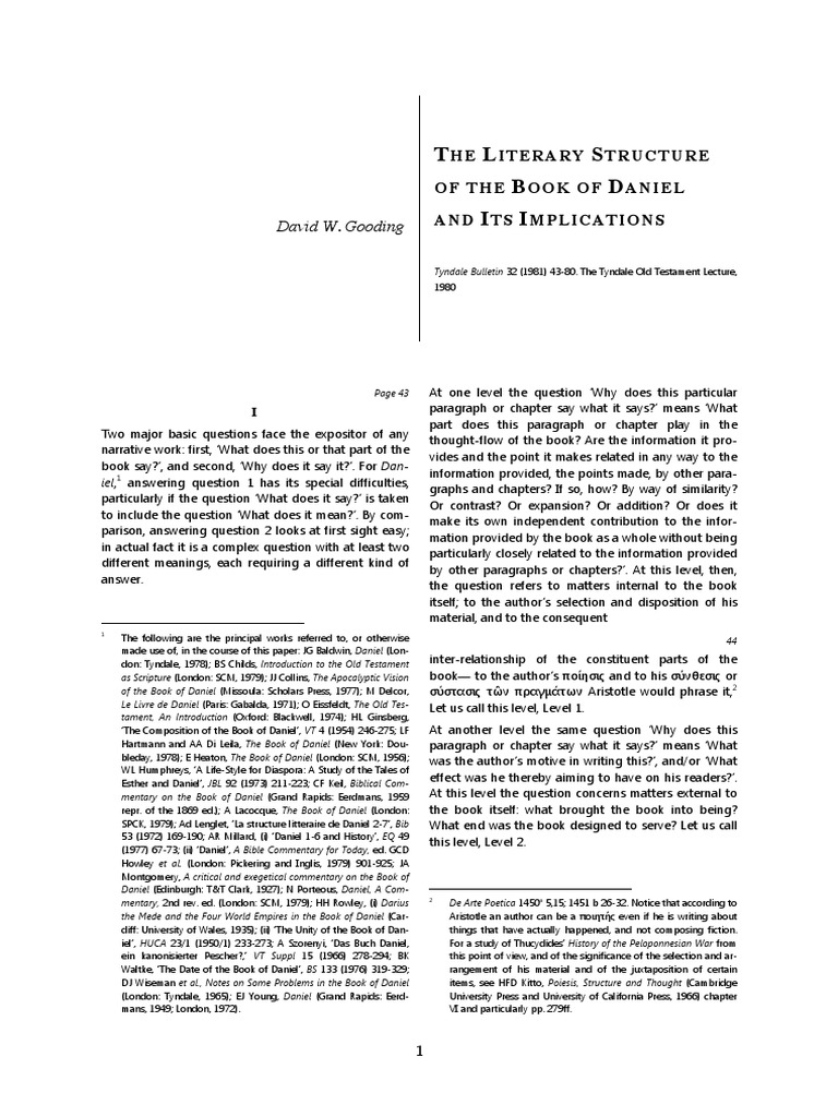 Literary Structure of Daniel | PDF | Daniel (Biblical Figure) | Idolatry