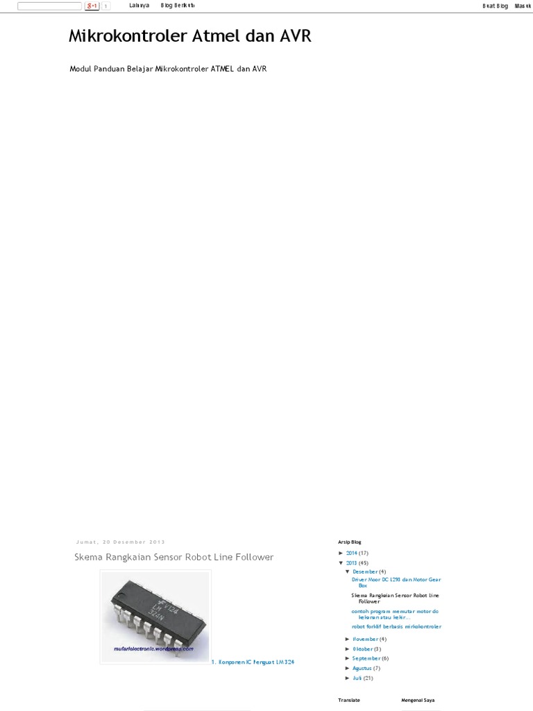 Mikrokontroler Atmel Dan AVR - Skema Rangkaian Sensor Robot Line Follower | PDF