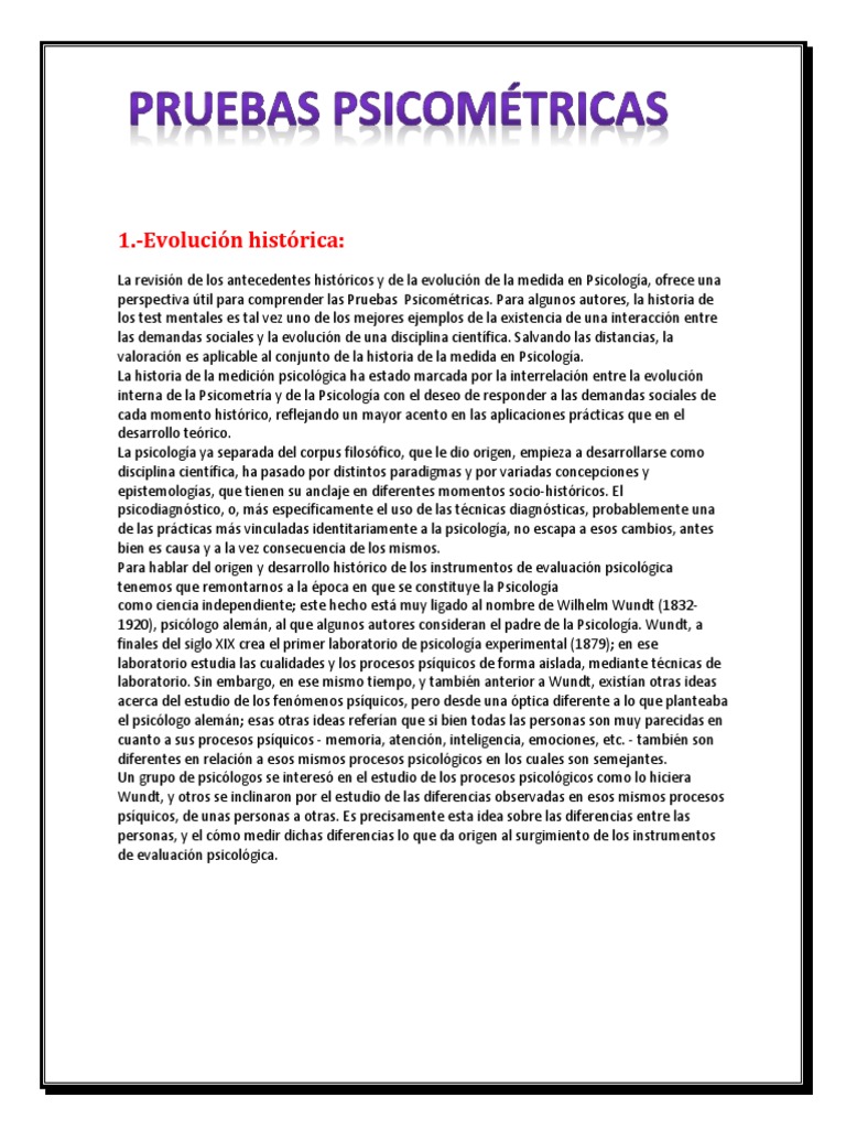 Tipos de Pruebas Psicometricas | Cociente de inteligencia | Prueba (evaluación)