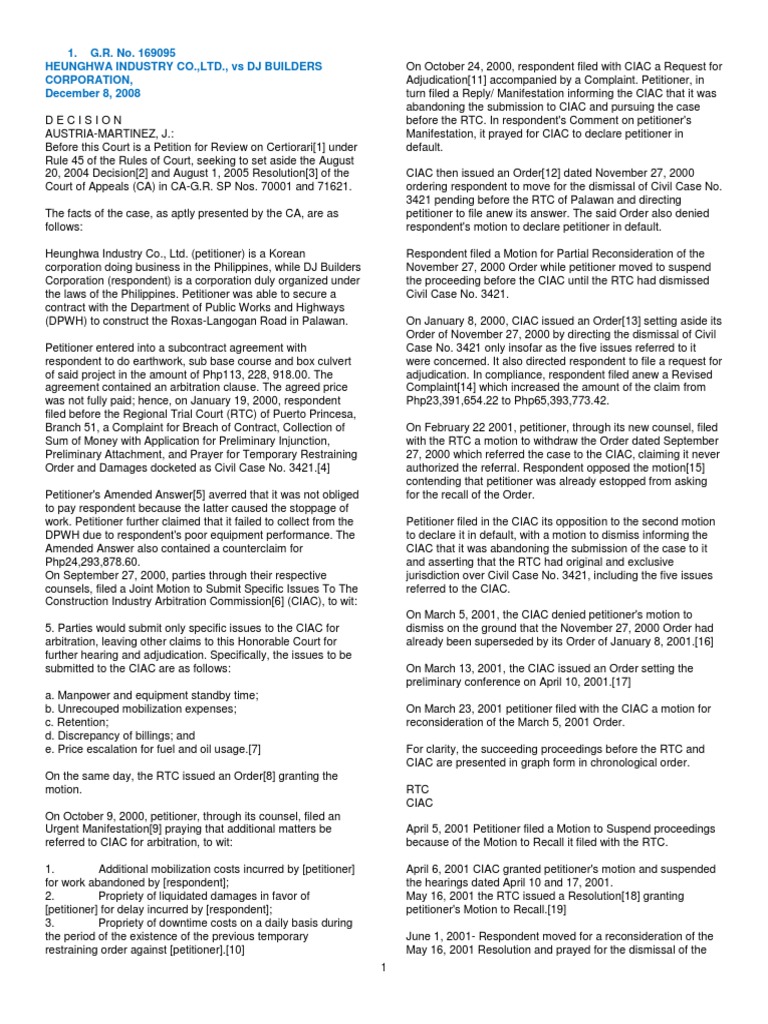 Ciac Cases | PDF | Arbitration | Jurisdiction