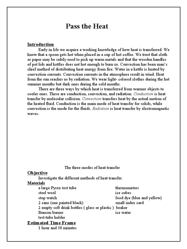 Pass The Heat | PDF | Heat Transfer | Convection