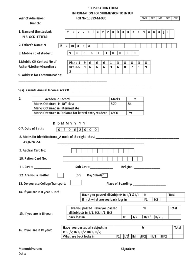 Registration Form 11 | PDF | Government | Further Education