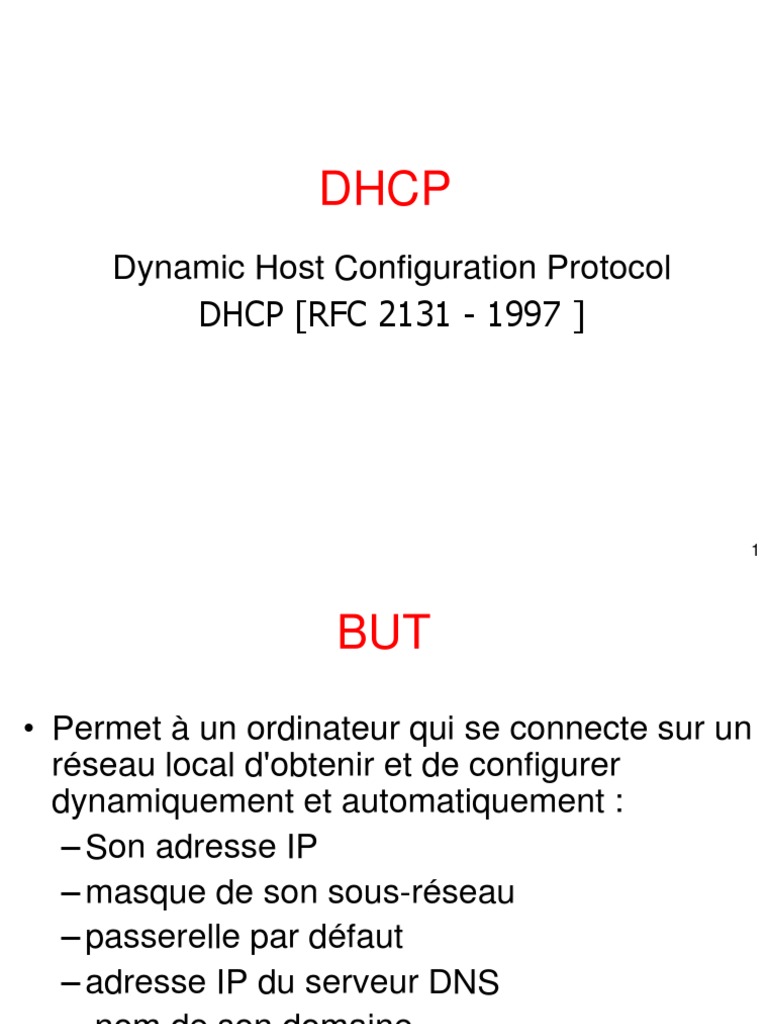 Cours DHCP | PDF | Standards Internet | OSI protocols
