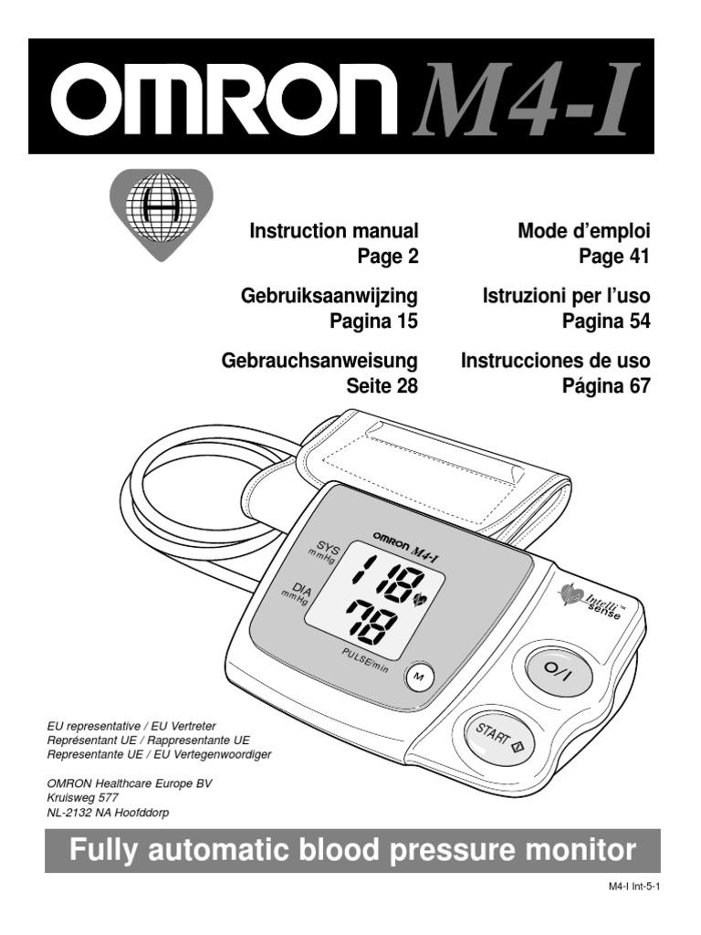 Omron m4 I Users Manual 332434 | PDF | Blood Pressure | Hypertension