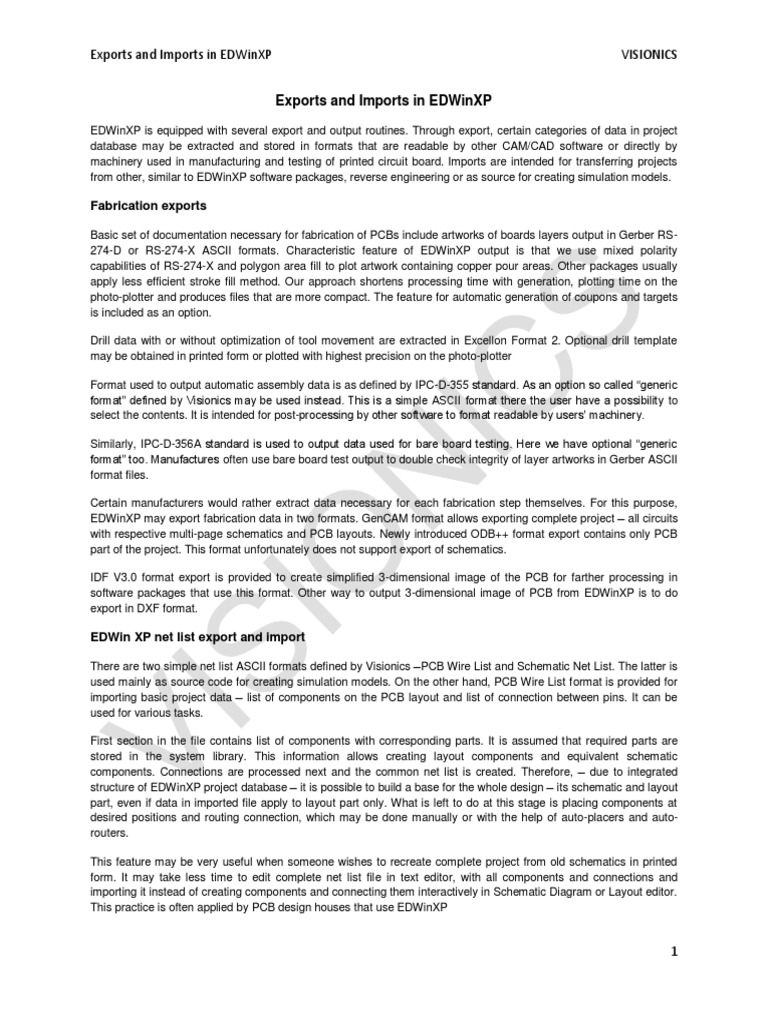 EDWinXP Data Export & Import Guide | PDF | Printed Circuit Board | Page ...