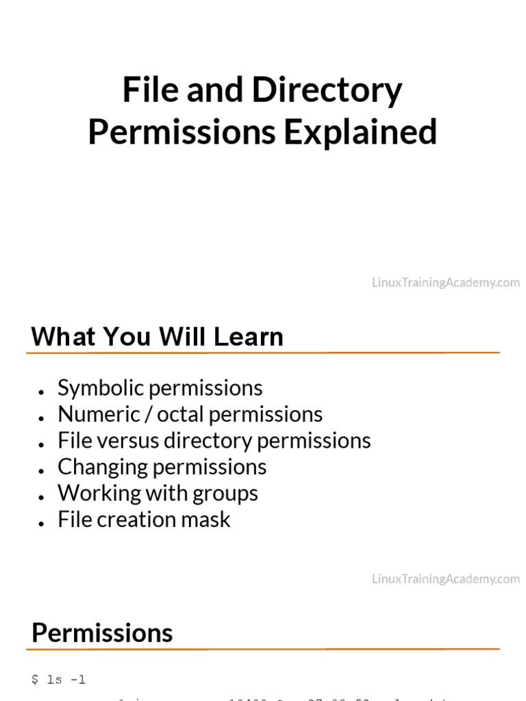 Sec 2 Lec 27 1 File-And-Directory-Permissions-Explained | PDF ...