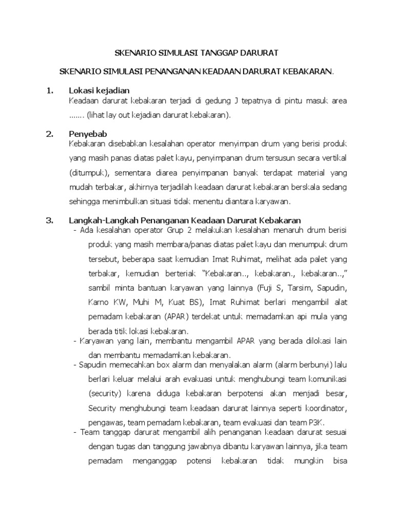 Contoh Simulasi Kebakaran | PDF