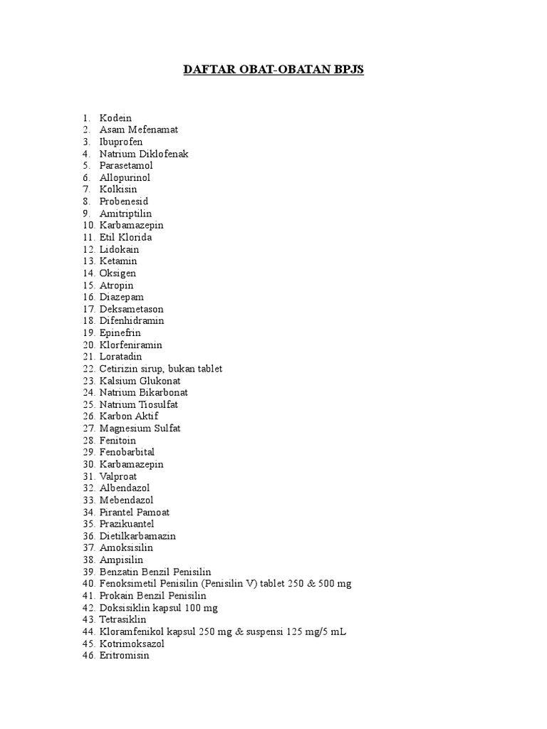 Daftar Obat BPJS | PDF