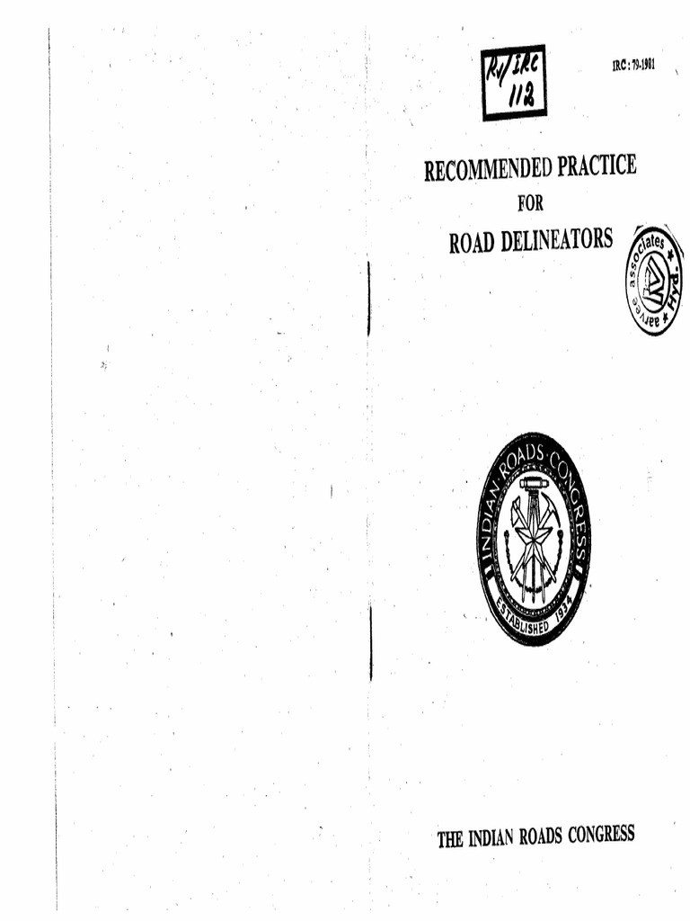 Irc 79 1981 Recommended Practice For Road Delineators | PDF