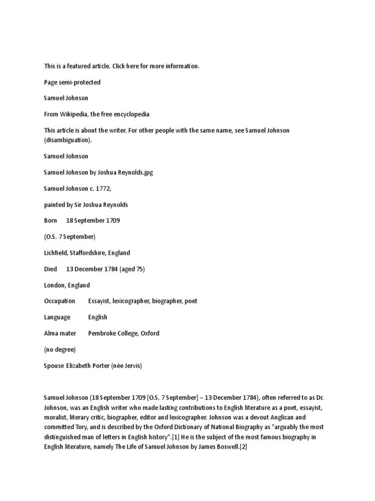 Samuel Johnson | PDF | Samuel Johnson | Poetry