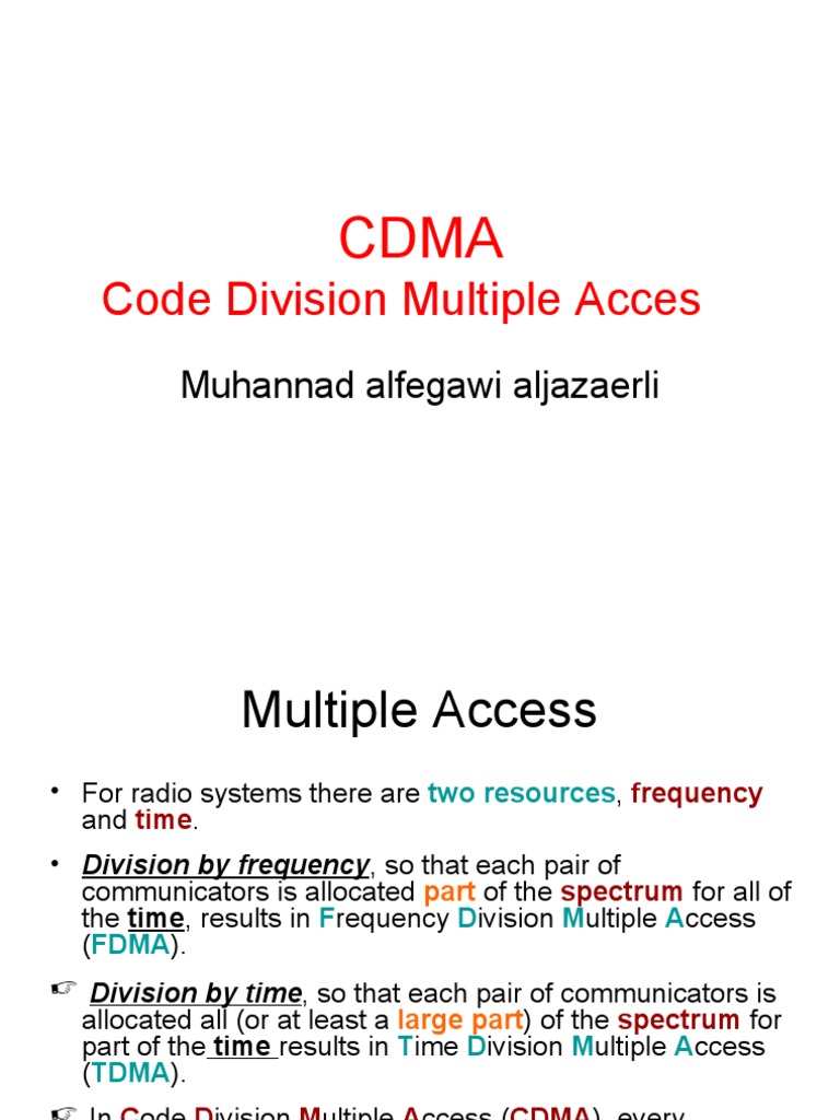 Cdma Code Division Multiple Accses and Radio Com | Download Free PDF | Radio Technology ...