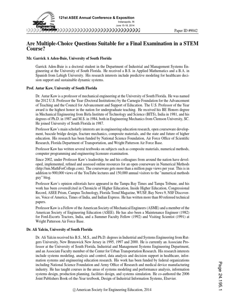 Assessing Student Achievement Through a Blended Multiple-Choice and ...