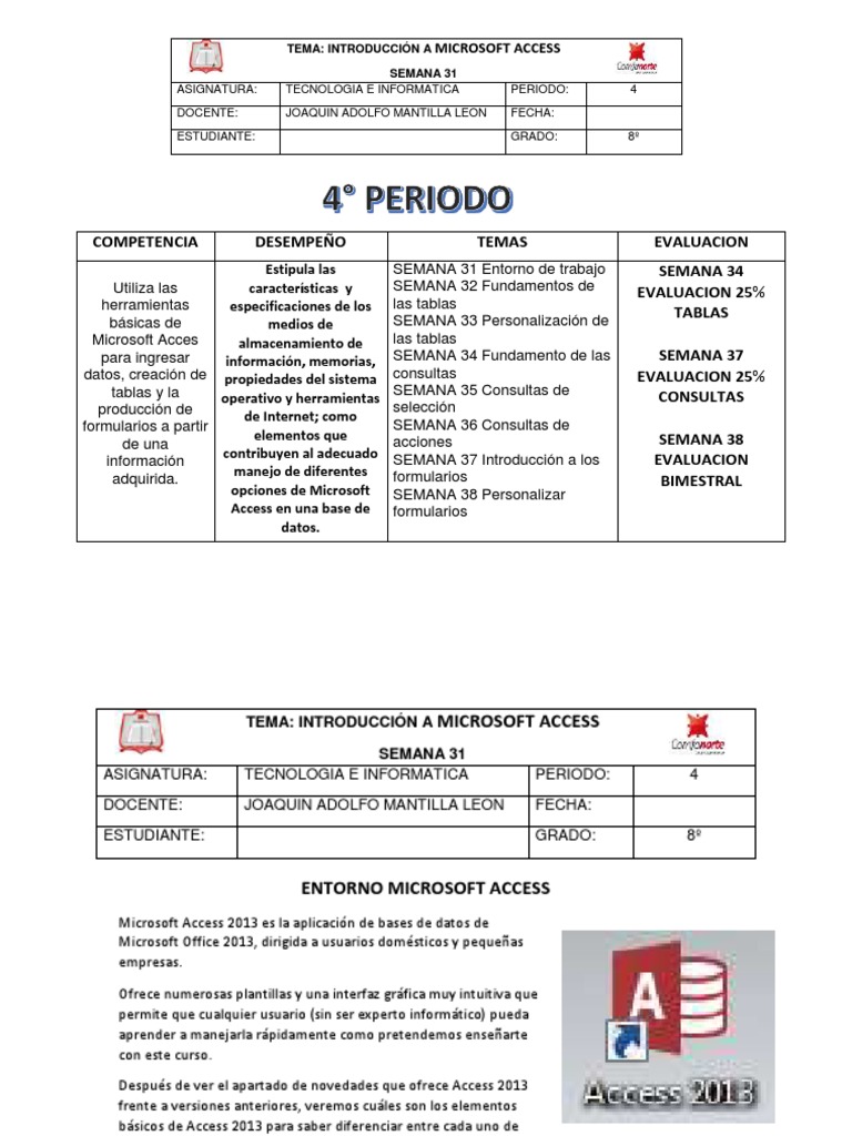 Introduccion Access | PDF | Microsoft | Tabla (base de datos)