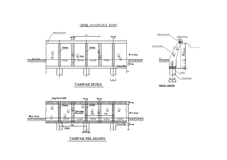 Desain dan Konstruksi Turap Batu Kali | PDF