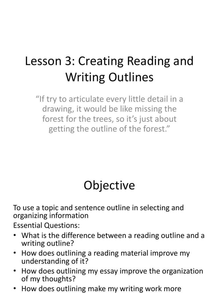 Outlining for Understanding: The Benefits of Reading and Writing ...