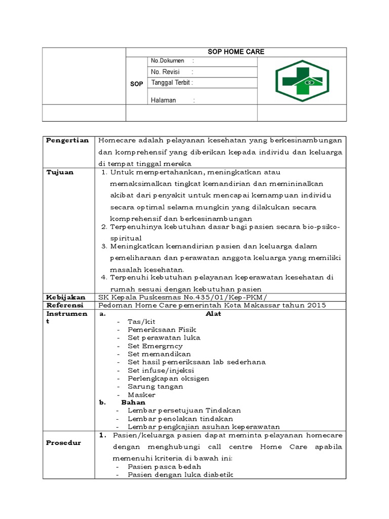 SOP Layanan Home Care | PDF