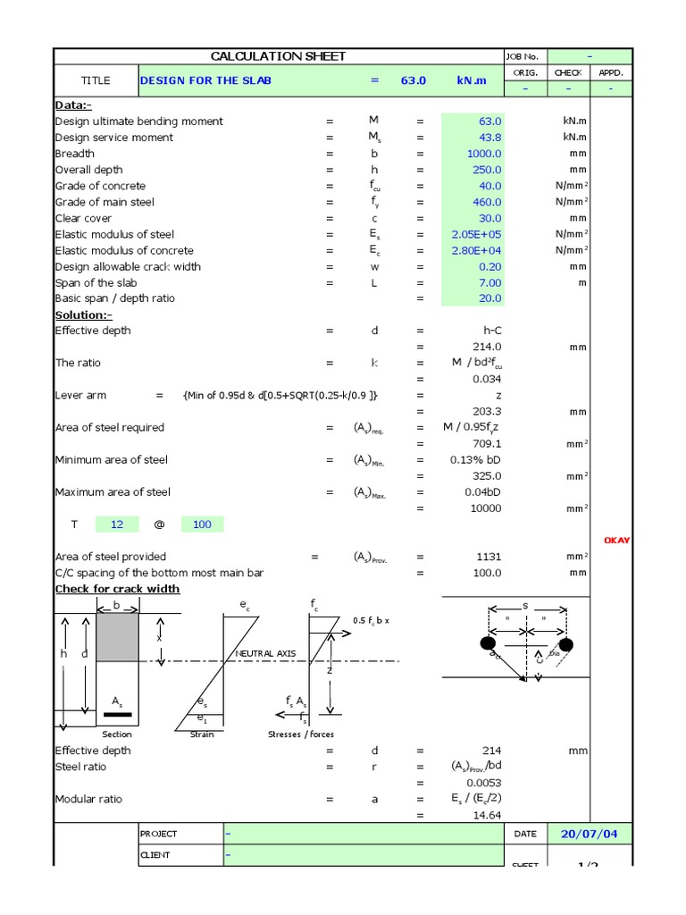 04 - Slab - Only Mesh (With Deflection Check) | PDF | Structural ...