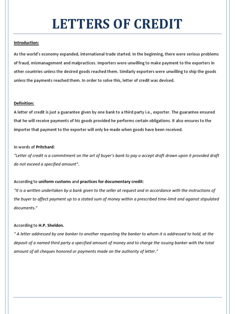 LC Letter of Credits | PDF | Letter Of Credit | Credit (Finance)