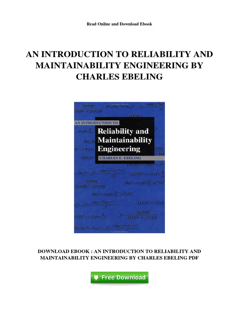An Introduction To Reliability and Maintainability Engineering by Charles Ebeling | PDF ...