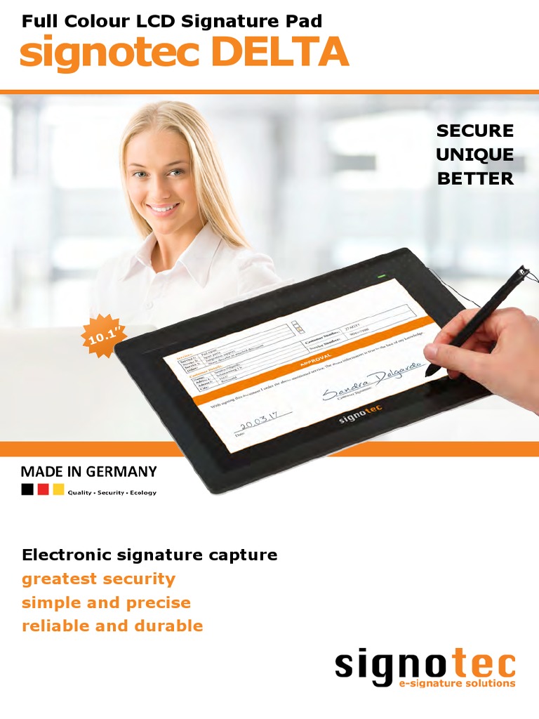 Signotec Delta Product Flyer en | PDF | Usb | Computer Monitor