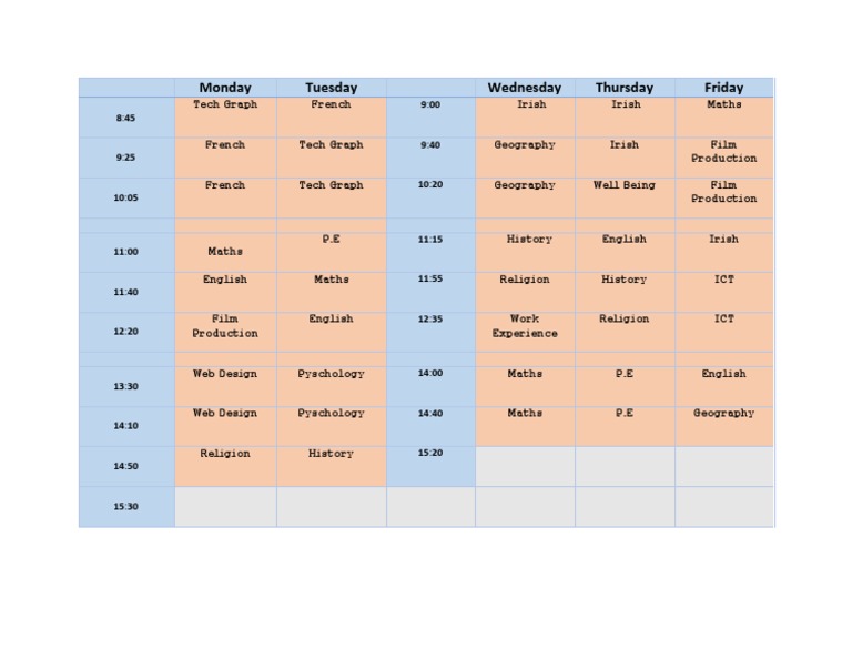 Ty Timetable | PDF