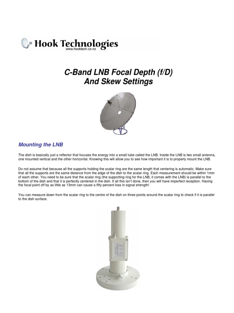 InstallGuide CBand LNB Focal Length Skew Setting | PDF | Polarization ...