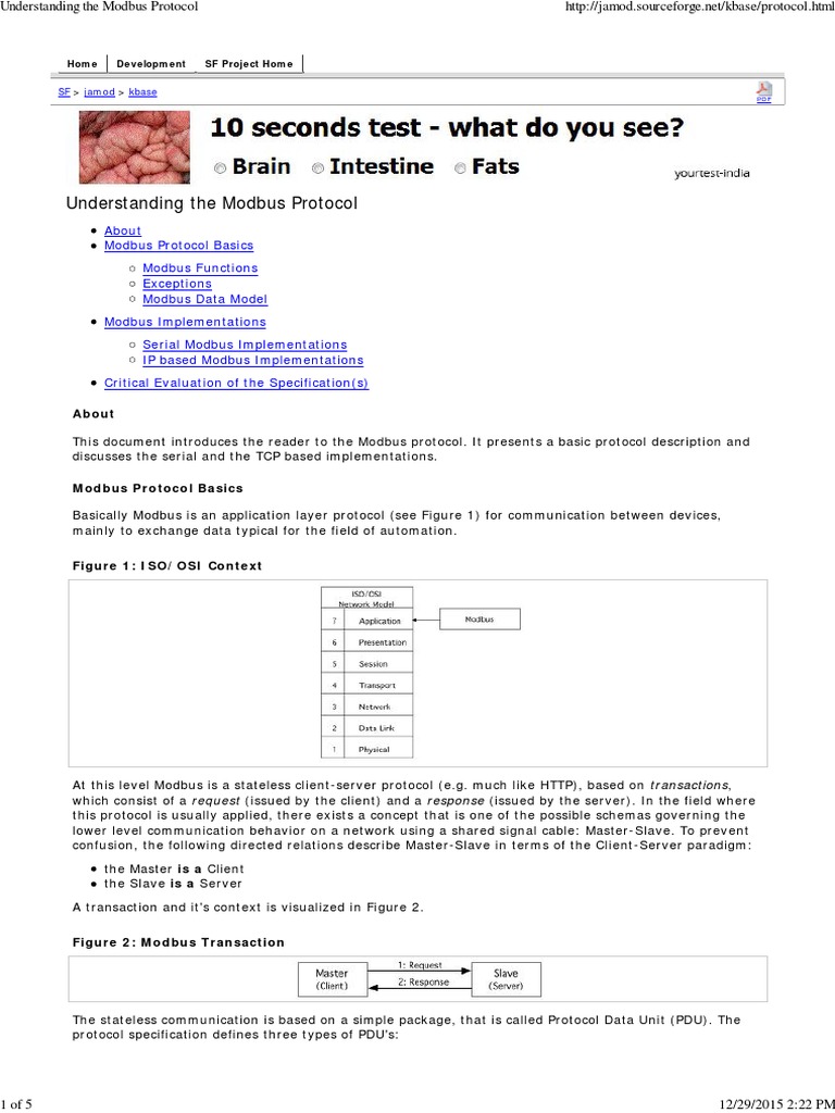 Understanding The Modbus Protocol | PDF | Communications Protocols ...