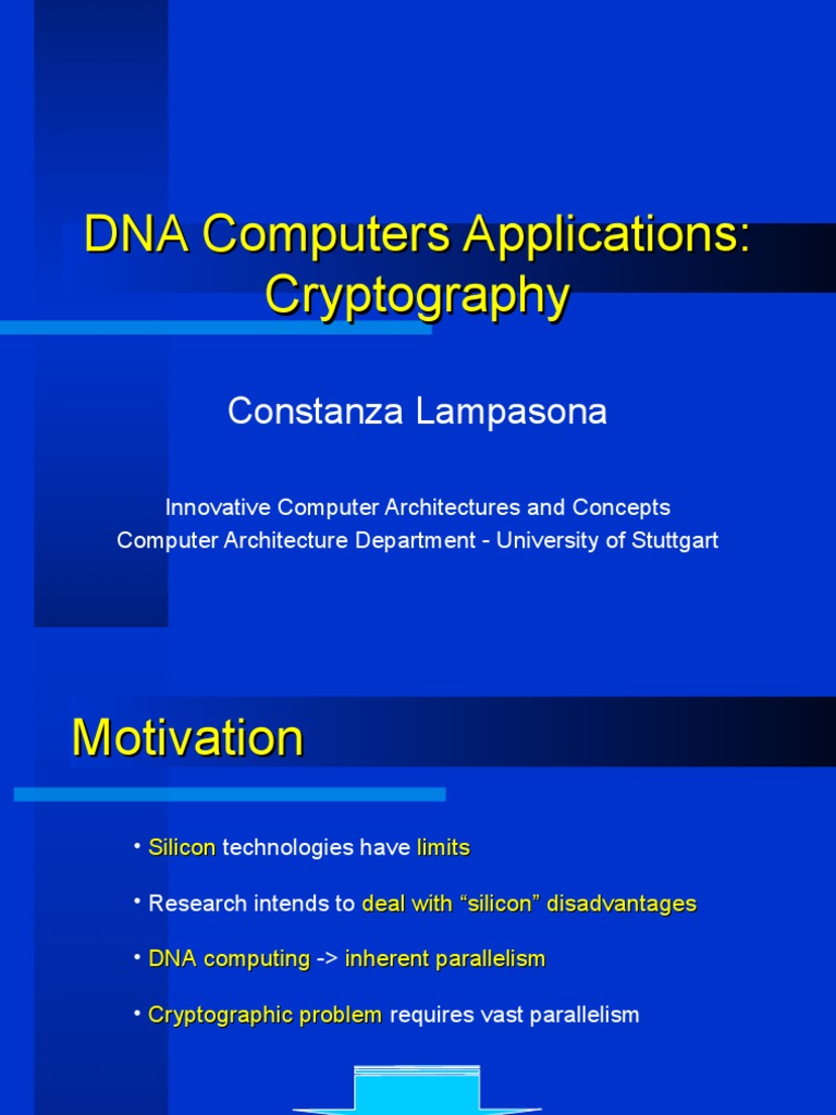 DNA Computing in Cryptography | PDF | Cryptography | Security Technology