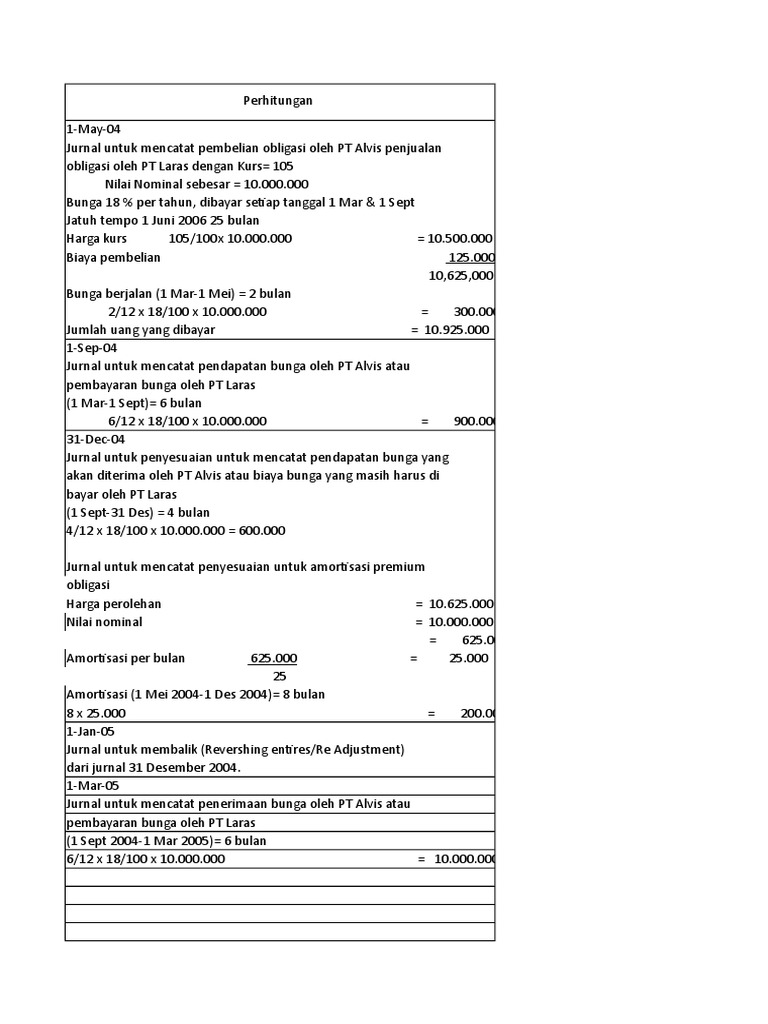 Contoh Perhitungan Obligasi | PDF