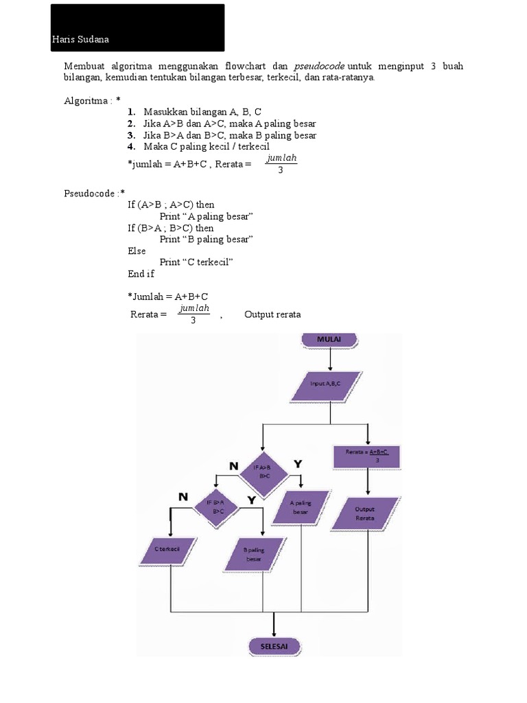 Sistem Kontrol Membuat Algoritma Menggunakan Flowchart Dan Pseudocode | PDF