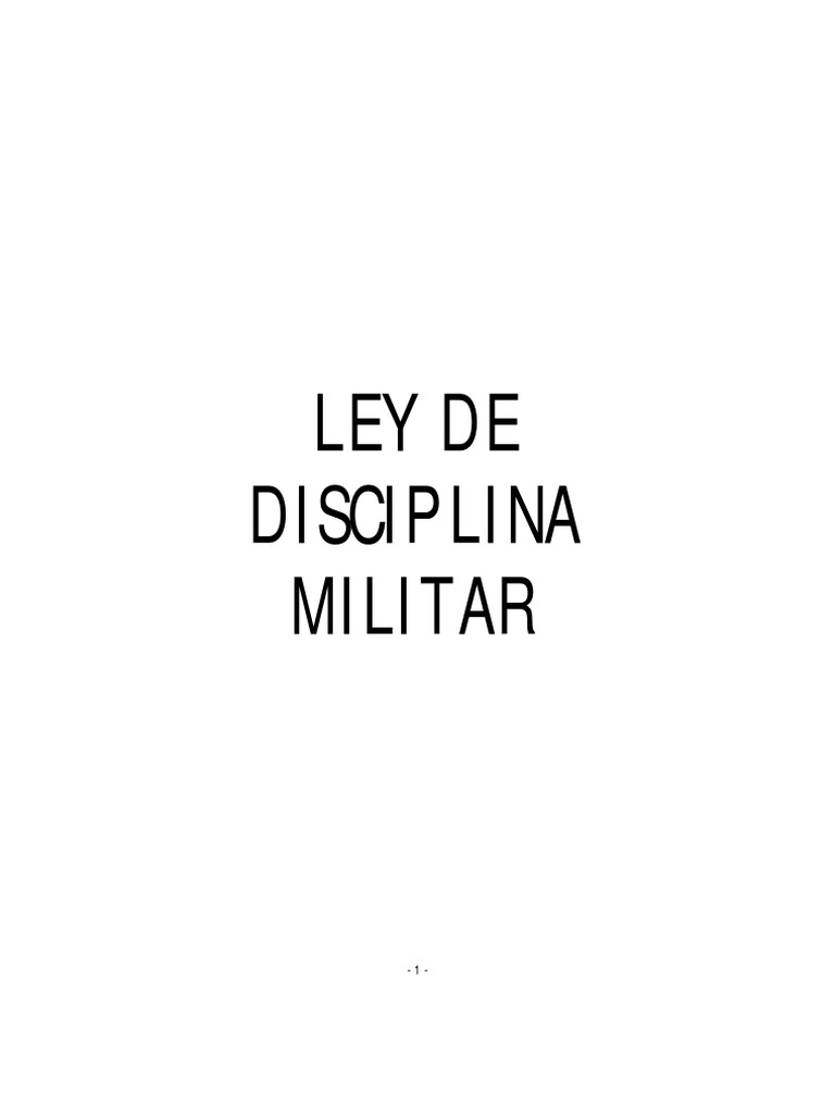 Ley de Disciplina Militar | PDF | Disciplinas | Ciencia militar