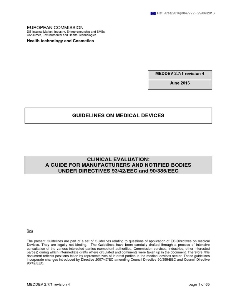 MEDDEV 2 - 7 - 1 - Rev4 - en | PDF | Medical Device | Clinical Trial