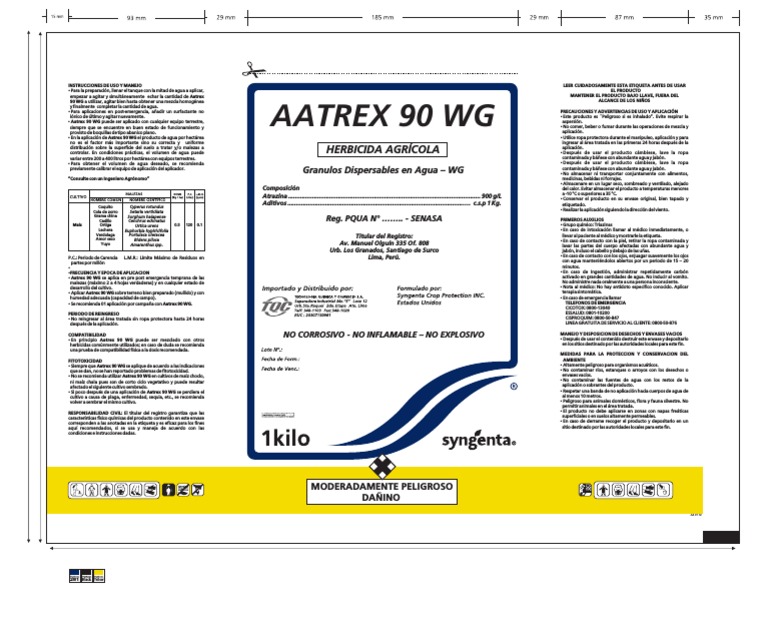 Instrucciones de uso y manejo del herbicida Aatrex 90 WG | PDF | Maíz ...