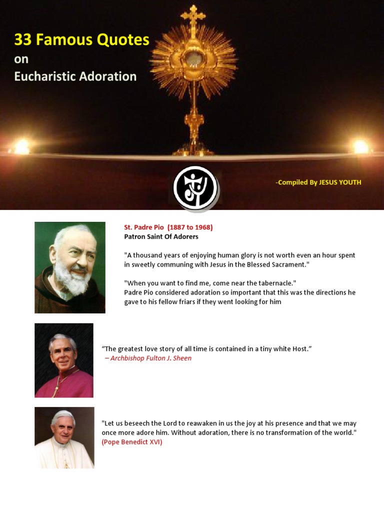 33 Famous Quotes on Eucharistic Adoration | Eucharist | Religious ...