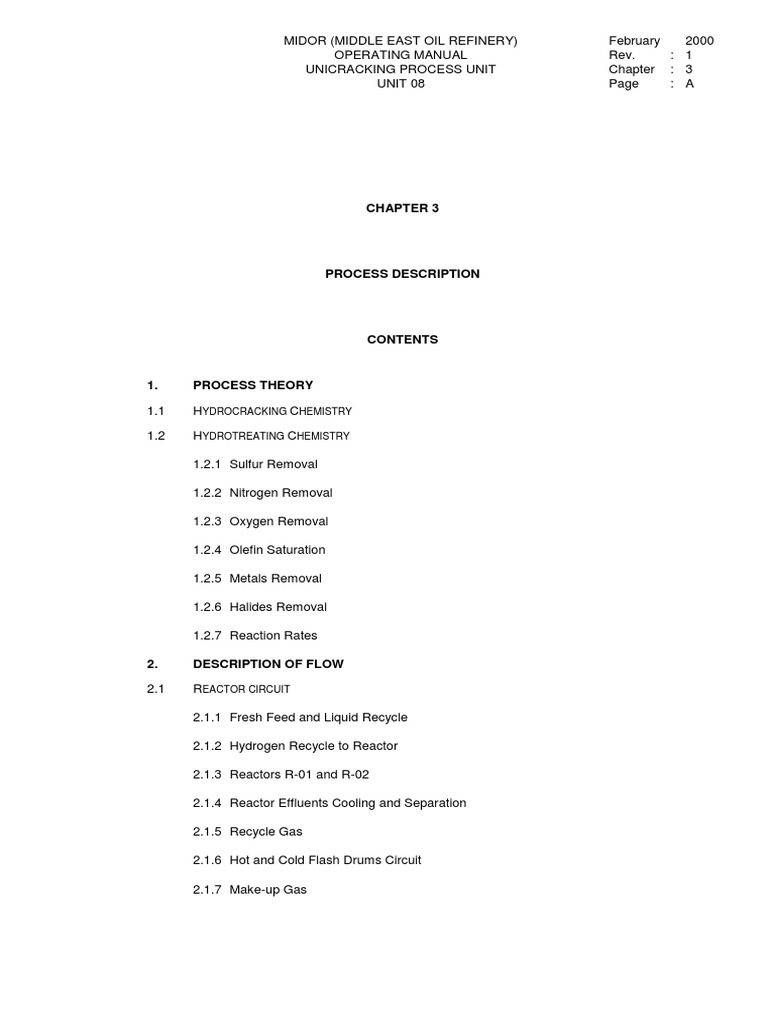 Unicracking Process Description: An In-Depth Look at the Unit 08 ...