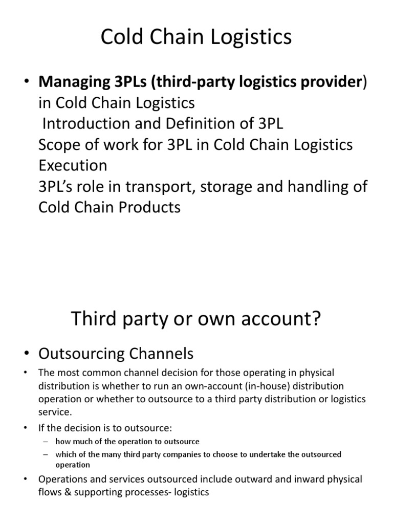 Cold Chain 3PL Management | PDF | Logistics | Warehouse