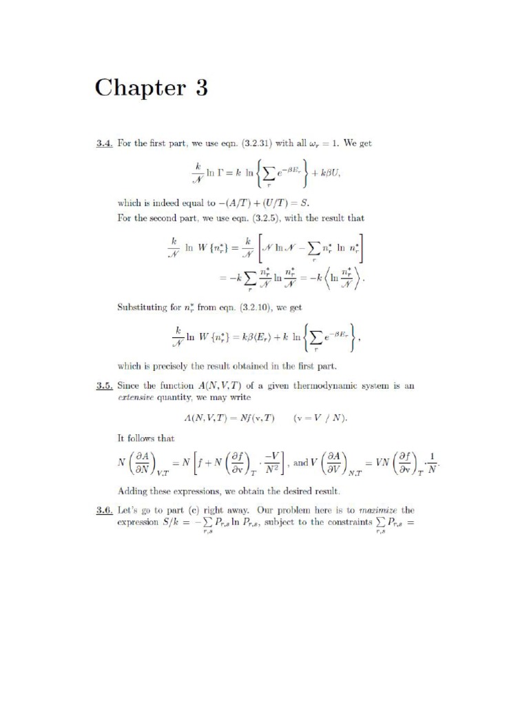 Pathria Ch3 Sol | PDF