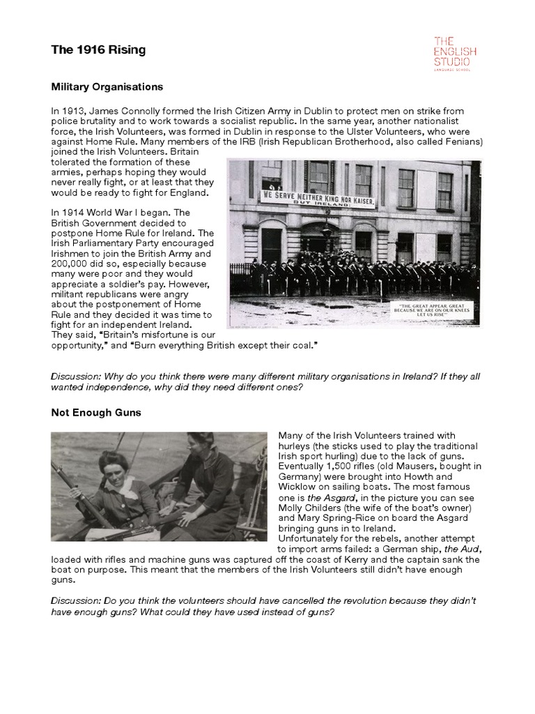 1916 Worksheet - Collins Barracks | PDF | Easter Rising | Irish ...